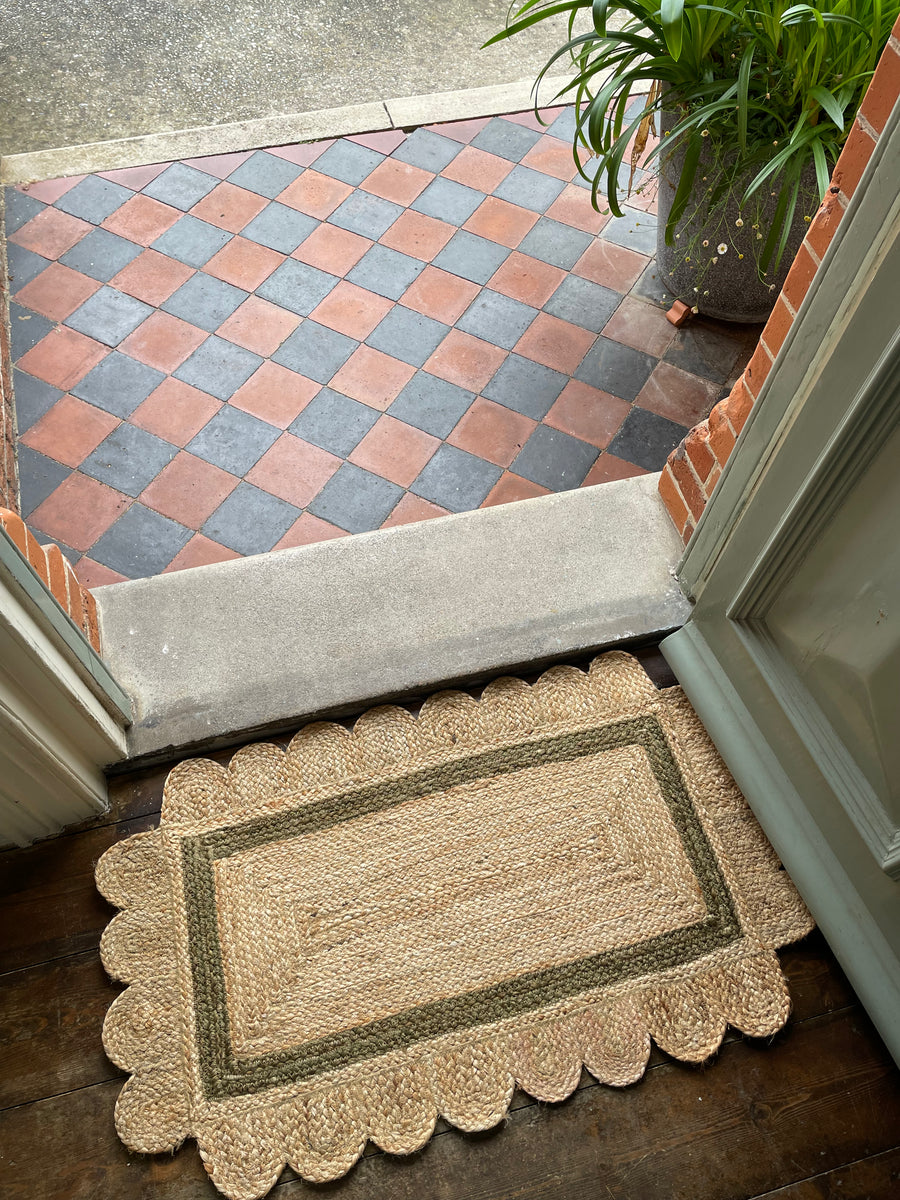 Olive Green Scalloped Doormat – Sunday and Story Ltd
