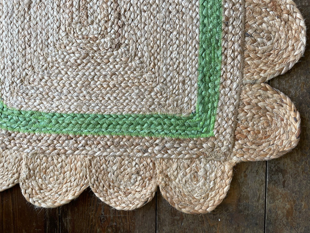 Thick Stripe Apple Green Scalloped Doormat – Sunday and Story Ltd